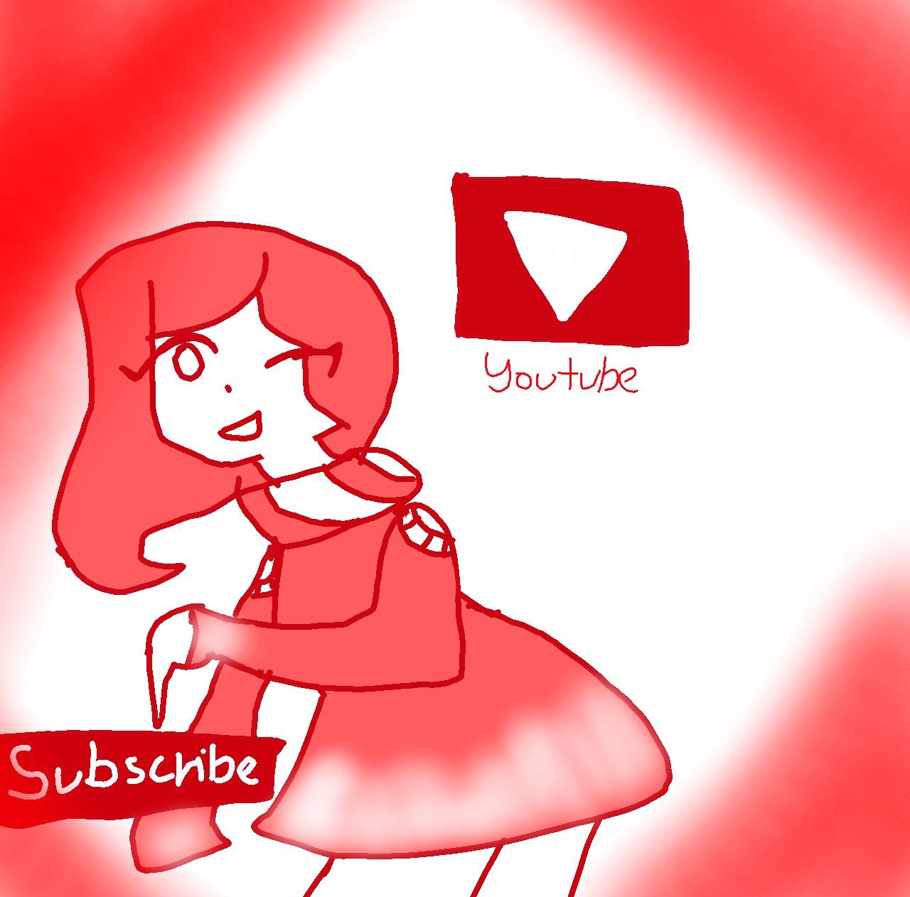 the subscribe button girl - ibisPaint