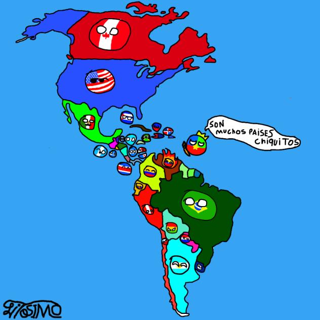 mapa de América con countryballs - ibisPaint
