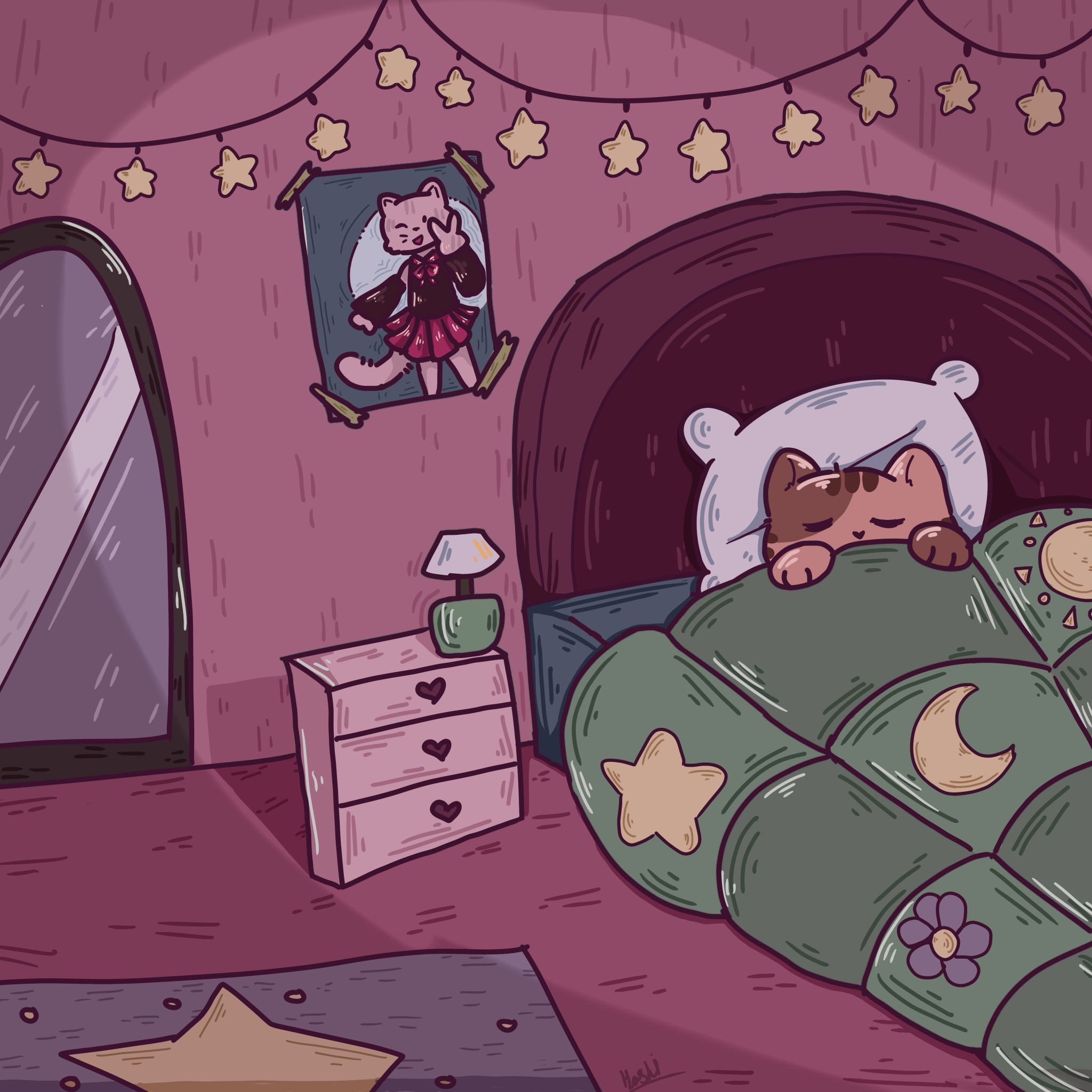 Sleepy cat - ibisPaint