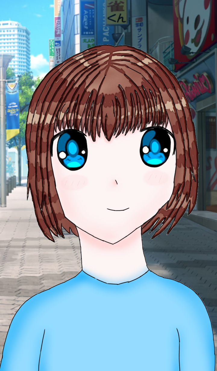 the girl in the town - ibisPaint