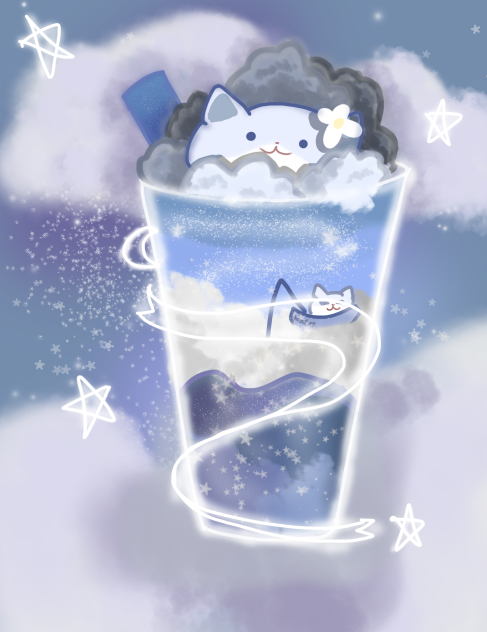 Space cat milkshake - ibisPaint