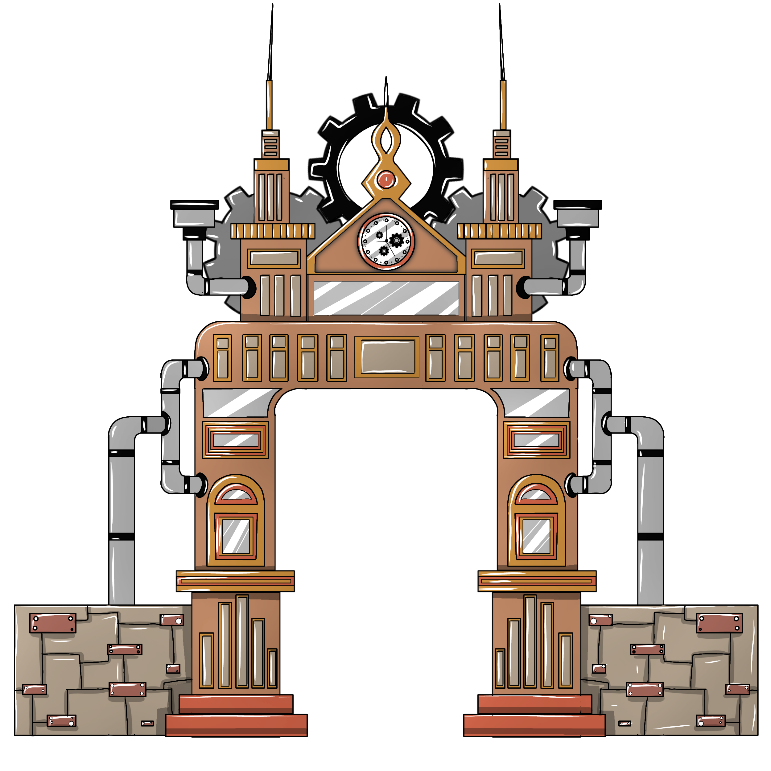 steampunk gate - ibisPaint