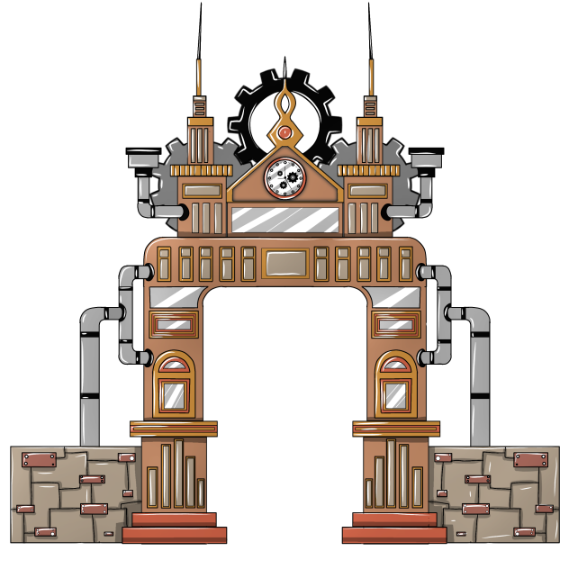 steampunk gate - ibisPaint