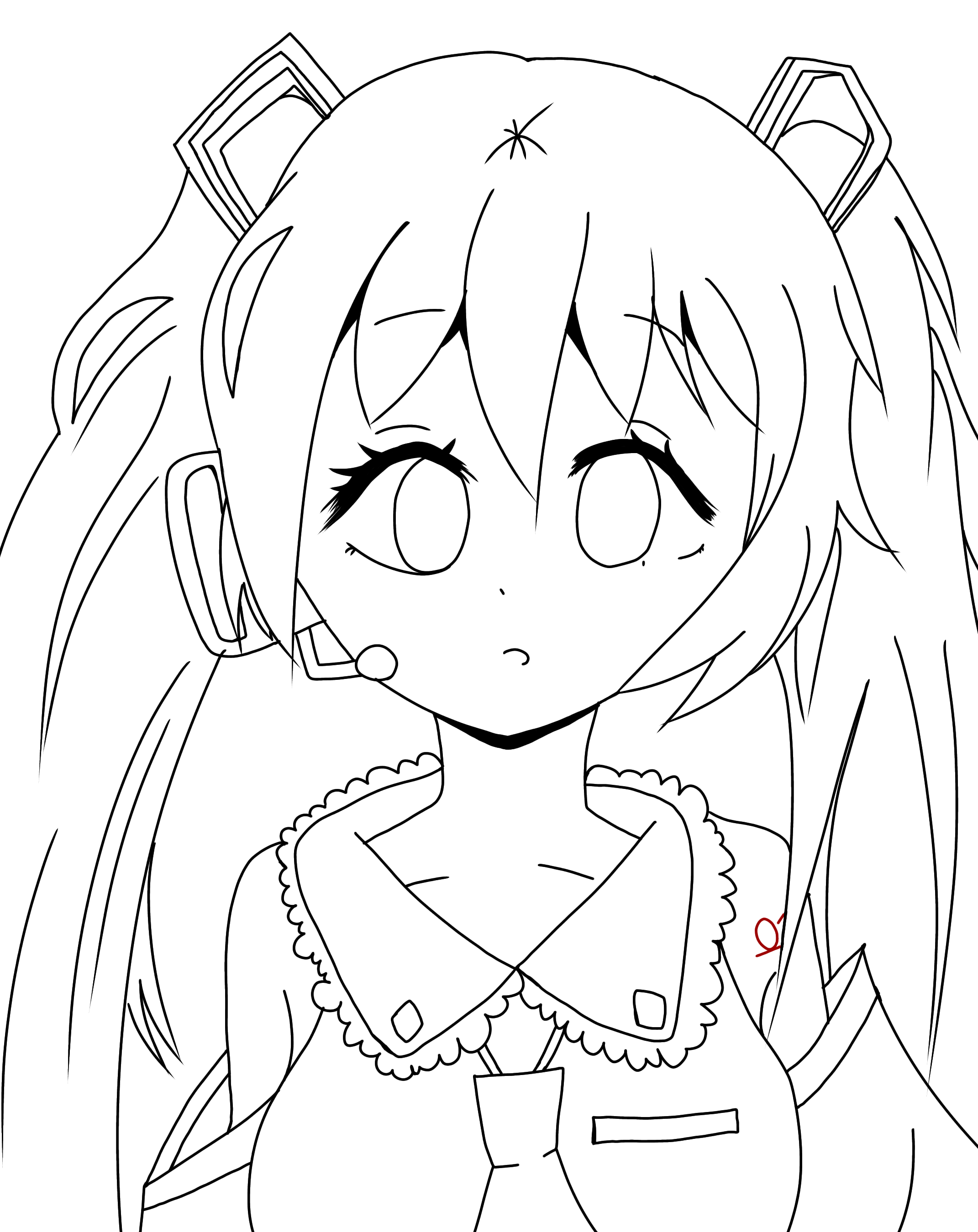 Hatsune miku draw line - ibisPaint