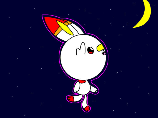 Mew Helping Scorbunny Fly - ibisPaint