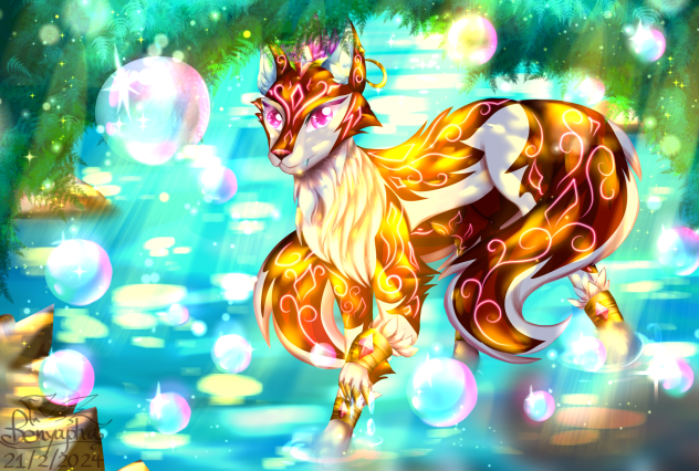 Bubble in the evergreen forest - ibisPaint