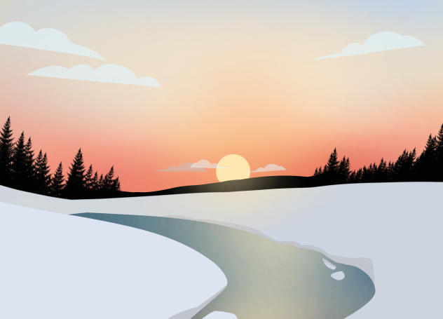 cartoon winter scenery 2 - ibisPaint