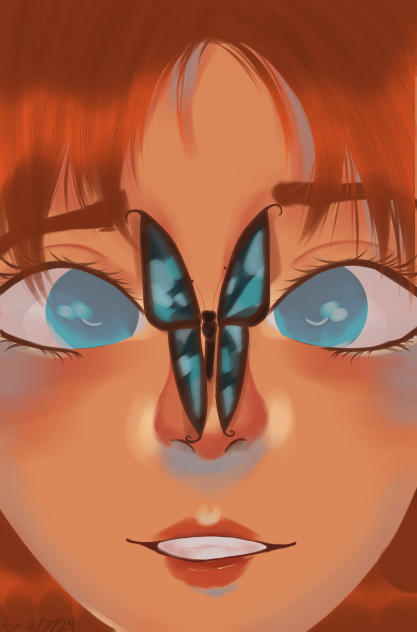 Blue eyes n butterfly - ibisPaint
