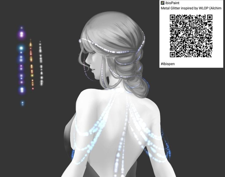 metal glitter brush - ibisPaint