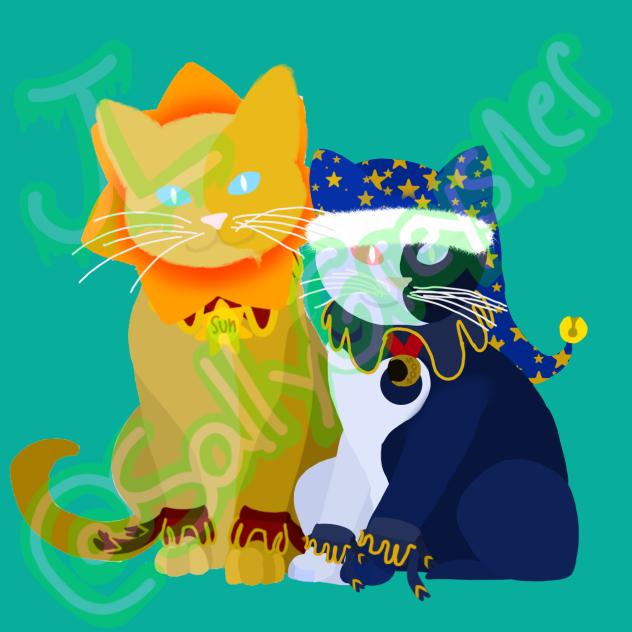 Sun and moon cats - ibisPaint
