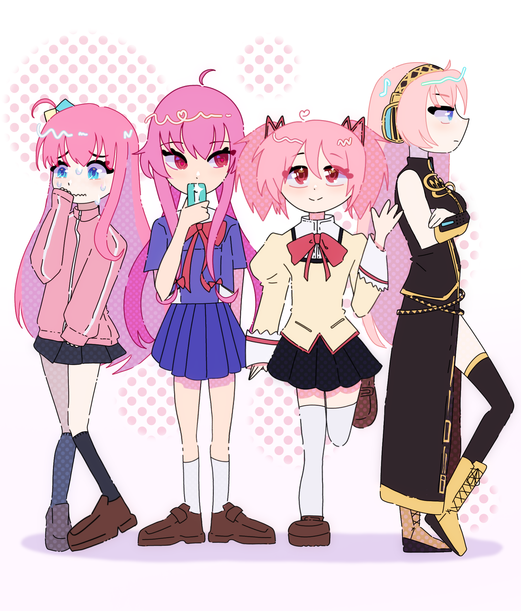pink haired cuties - ibisPaint