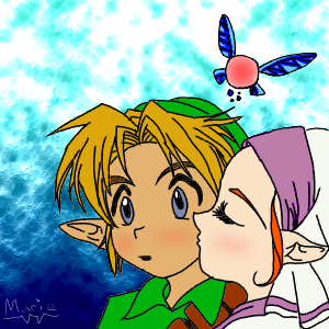 Zelda kisses Link - ibisPaint