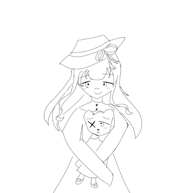 Cursed Teddy bear Uncolored - ibisPaint