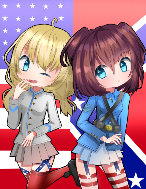 Kawaii Union and Confederate - ibisPaint