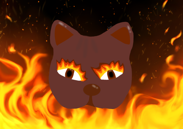 Fire cat mask - ibisPaint