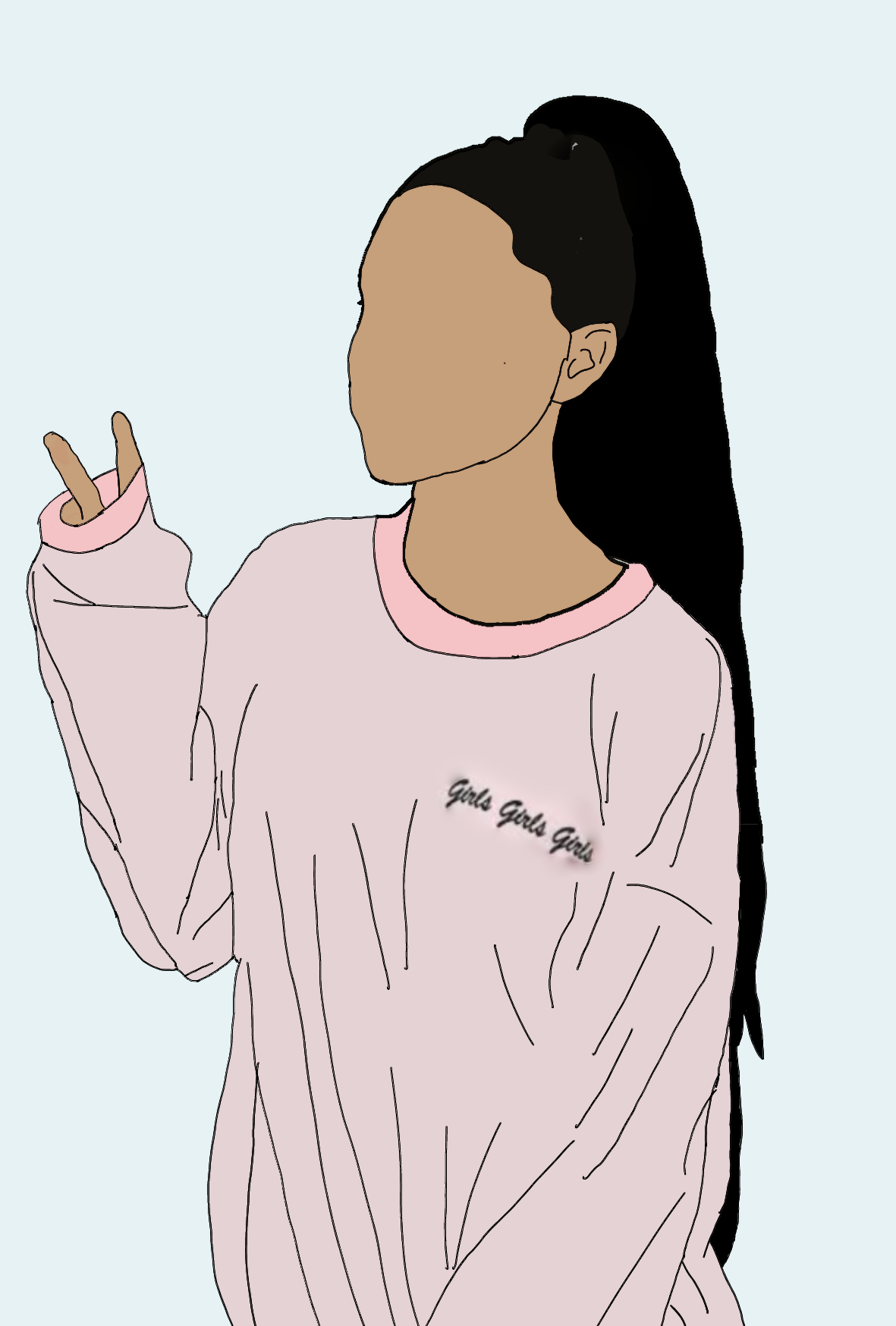 Ariana Grande as faceless toon - ibisPaint