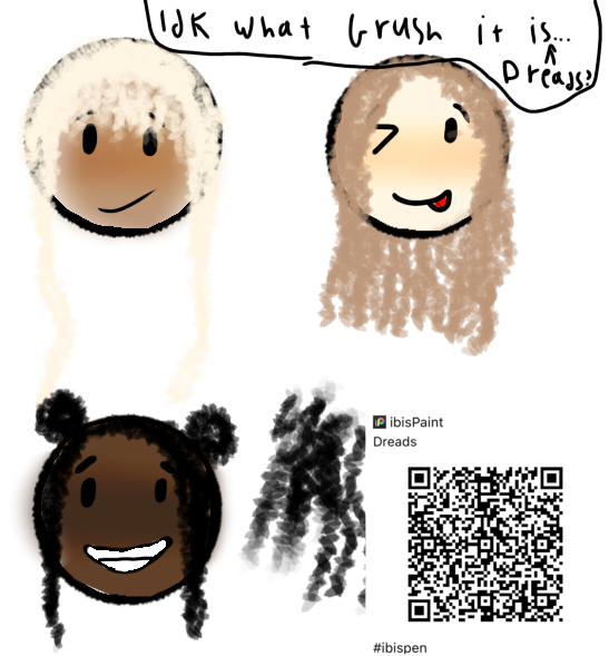 Idk, dreadlock brush or curly - ibisPaint