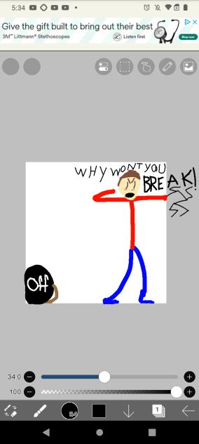 he's escaping - ibisPaint