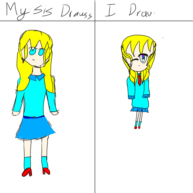 What my siter drws and what i draw - ibisPaint