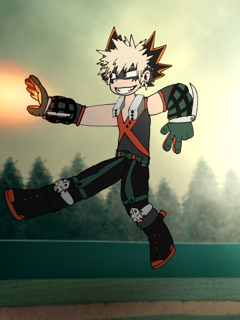 Bakugo Uses his quirk!! - ibisPaint