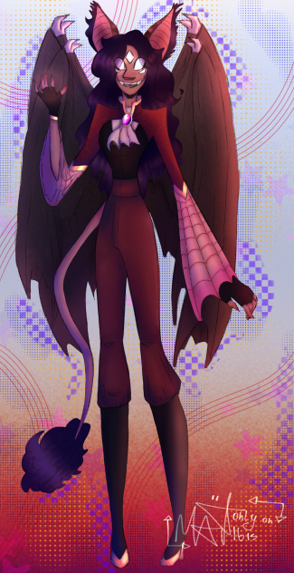 Bat demon lady - ibisPaint