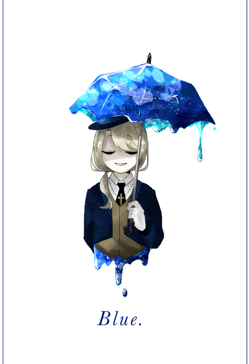 Blue umbrella. - ibisPaint