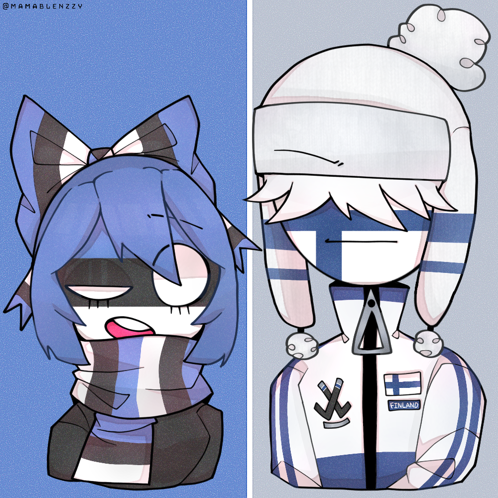Estonia & Finland - Countryhumans - ibisPaint