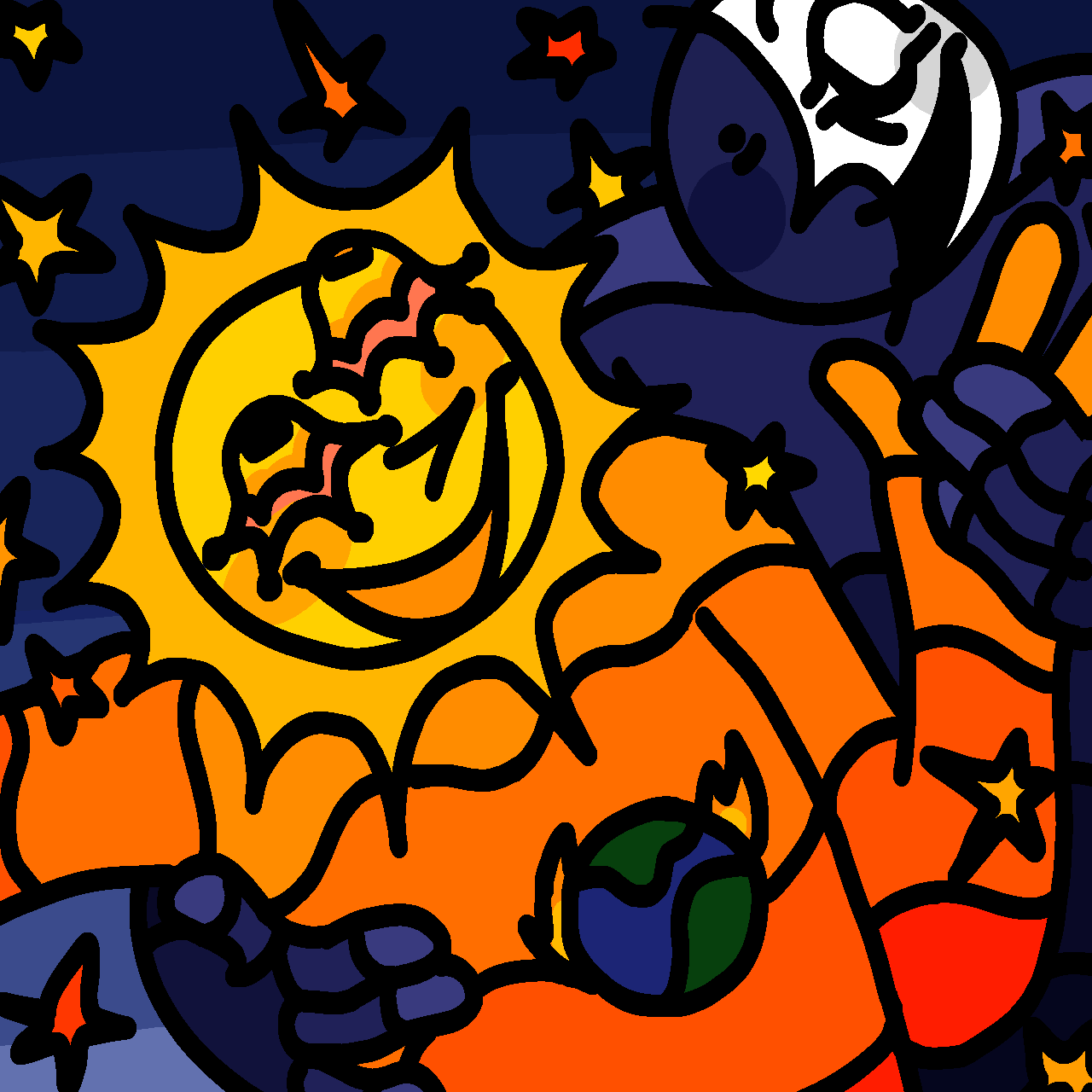 The Sun & The Moon dancing 😁 - ibisPaint