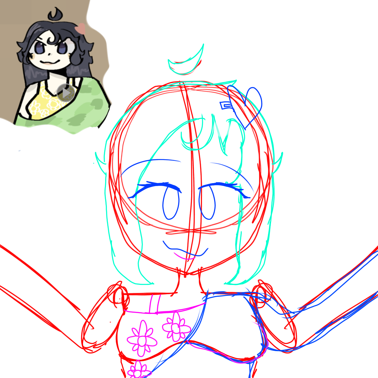 Redo of me and cadences art trade! - ibisPaint