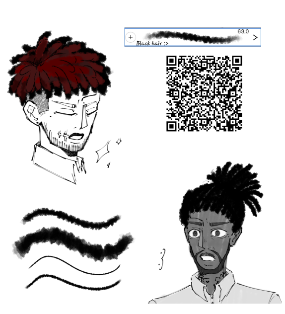 Black hair brush - ibisPaint