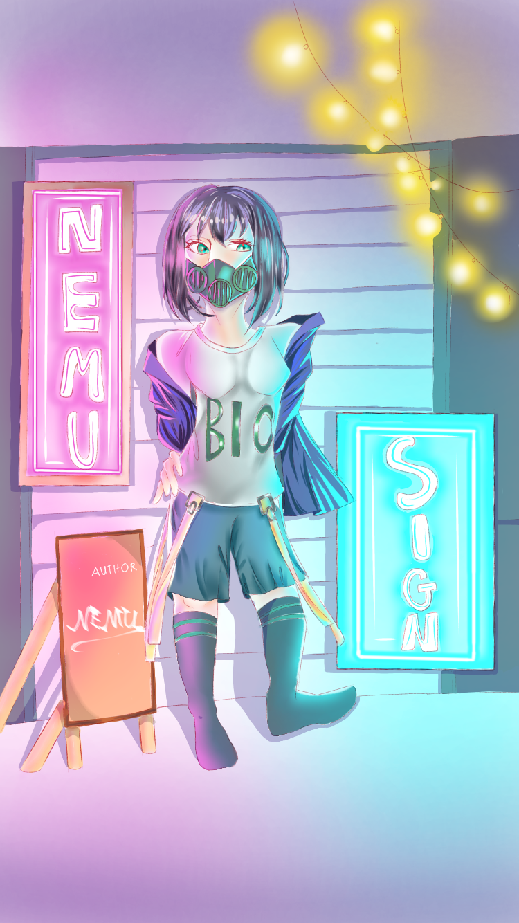 Neon gas mask - ibisPaint