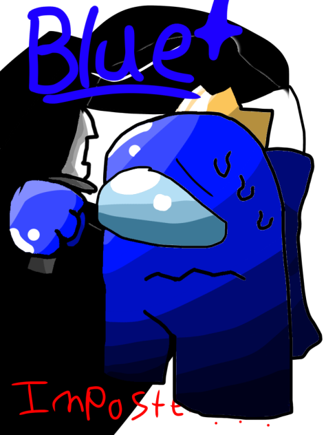 Blue imposter Among us - ibisPaint