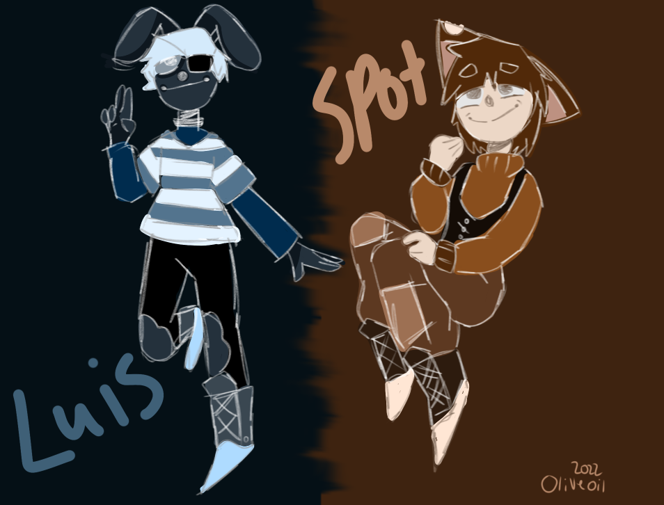 Luis and Spot 💙🧡 - ibisPaint