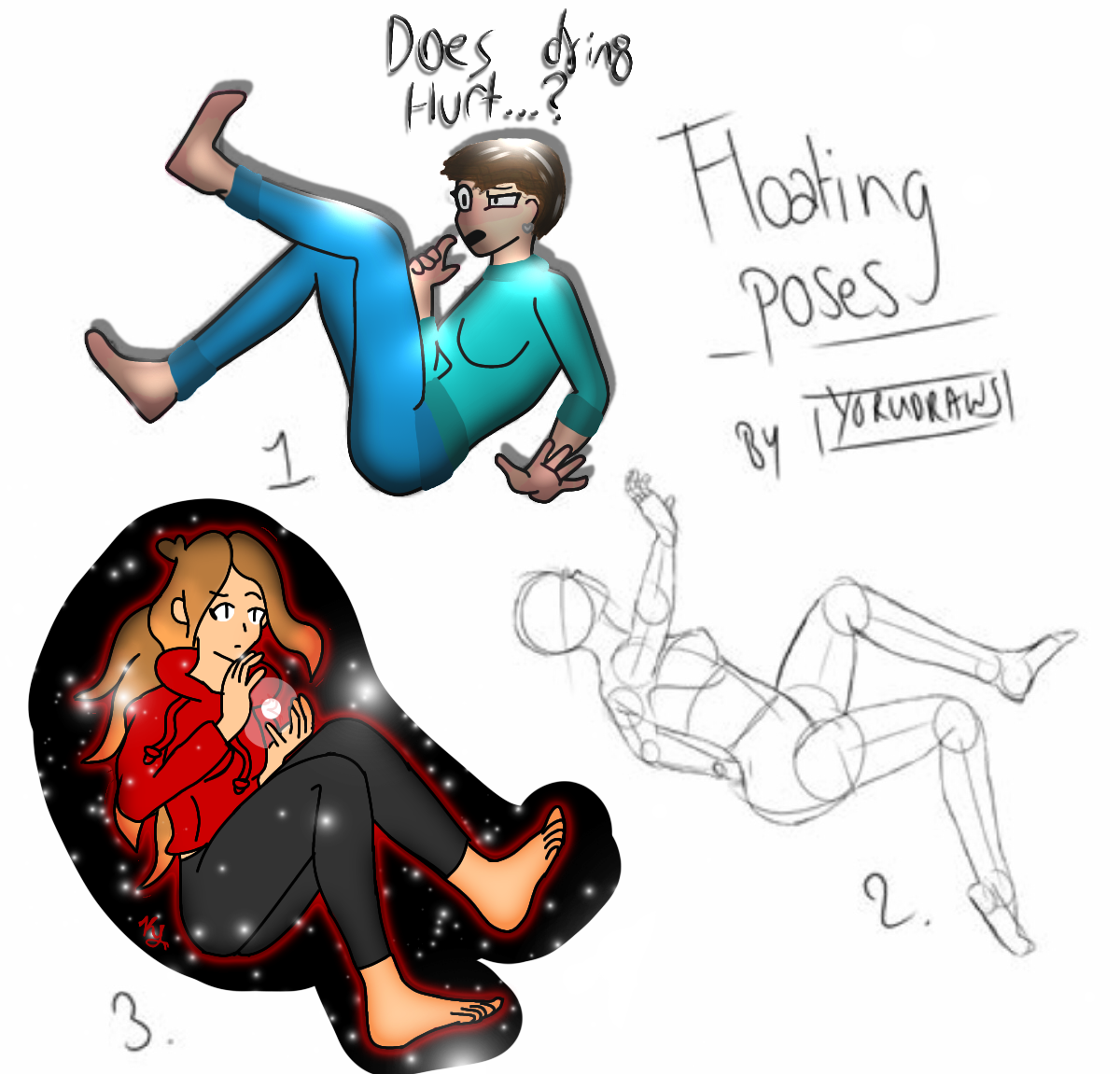 Floating poses collaboration - ibisPaint