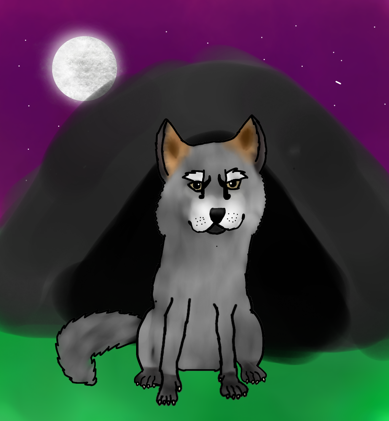 a little wolfy outside his den - ibisPaint