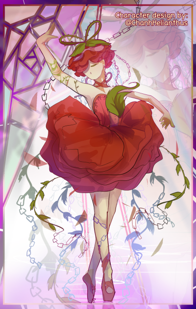 Character Design based on 3 emoji🩰🌹⛓ - ibisPaint