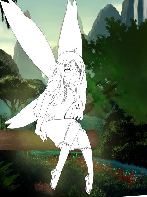 Light fairy coloring page - ibisPaint