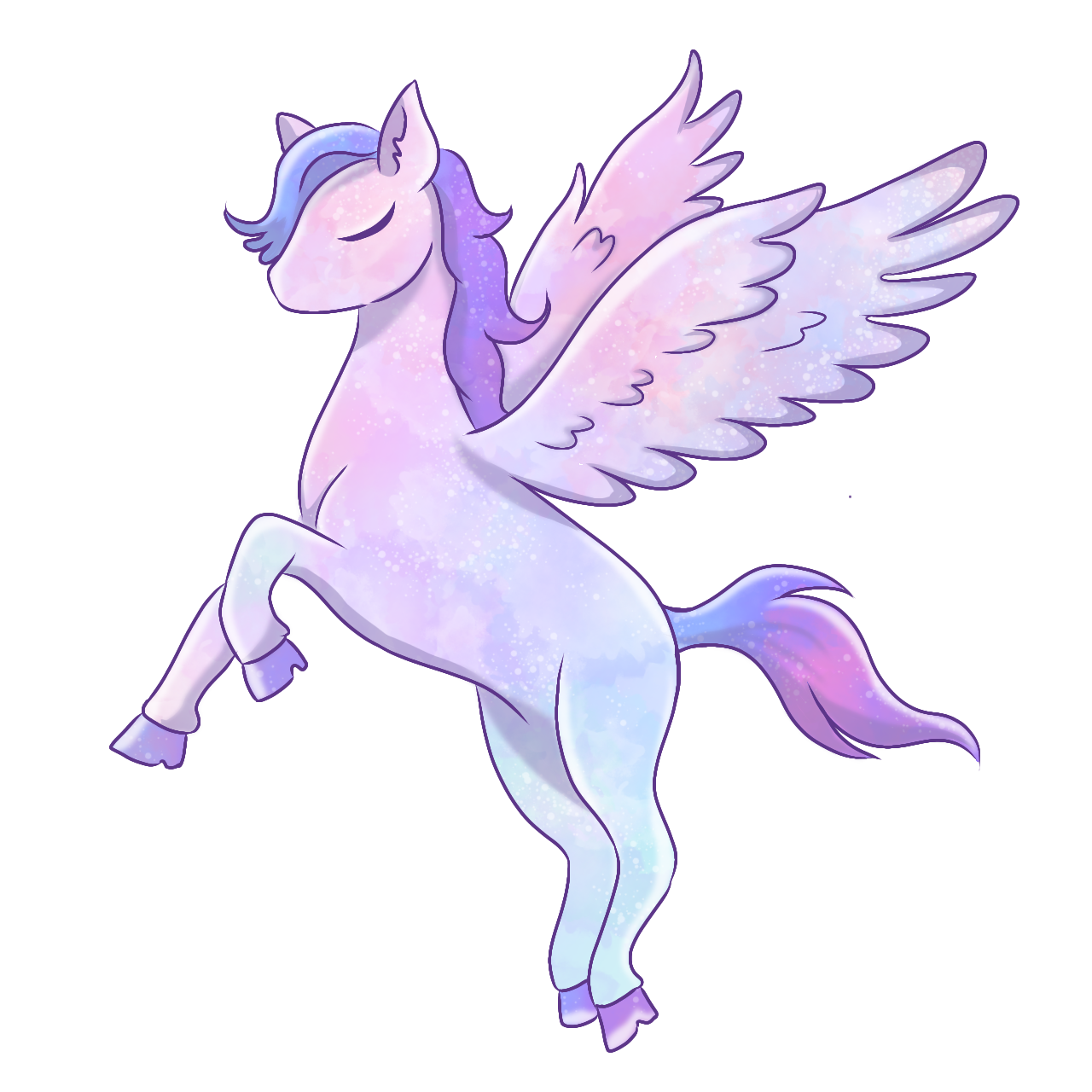 dream style pegasus watercolor - ibisPaint