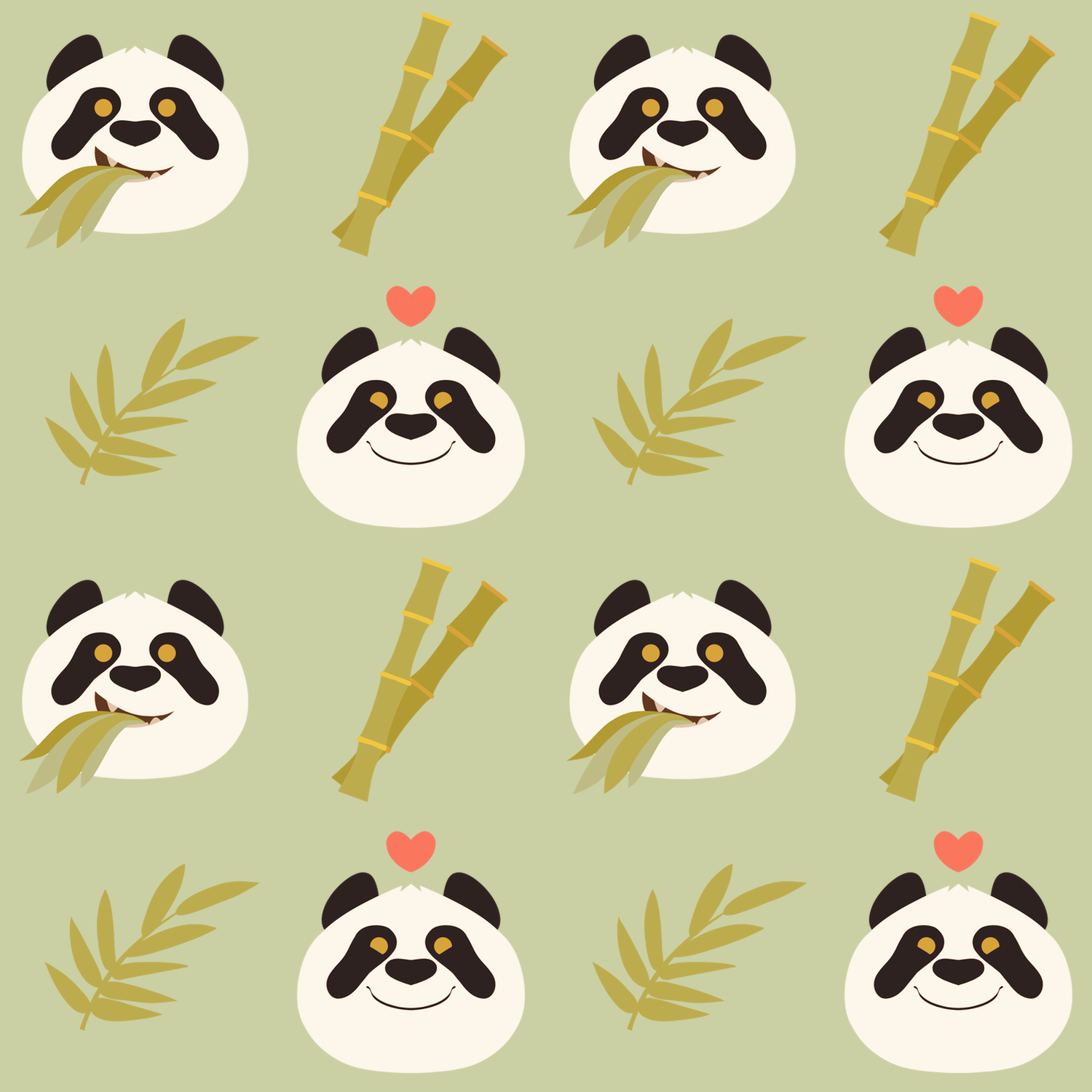 Sunny panda pattern V1 - ibisPaint