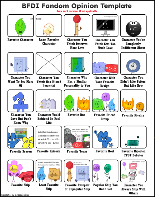 bfdi fandom opinion thing - ibisPaint