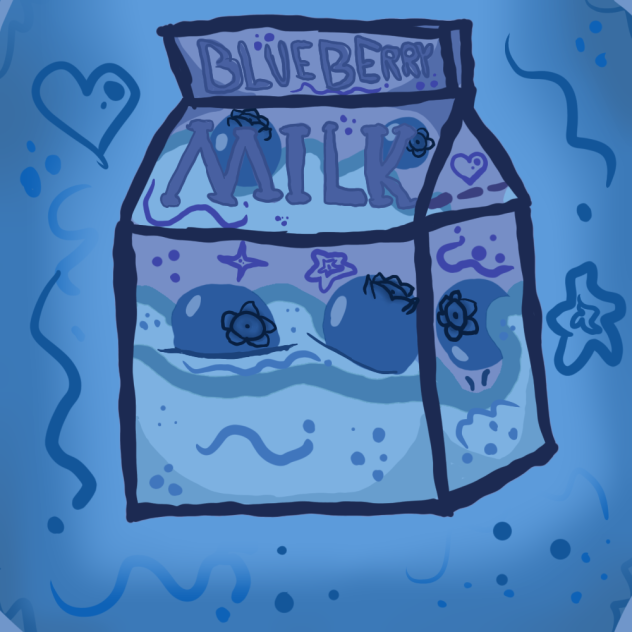 yum yum blueberry milk🧋 - ibisPaint