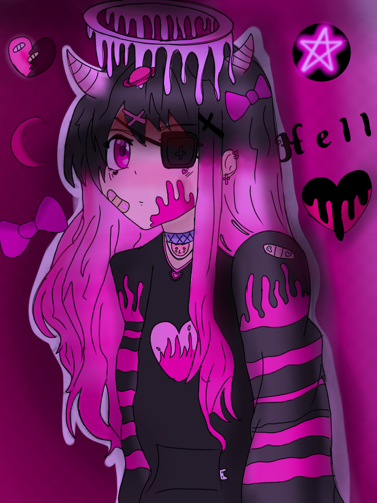 🖤Alt Girl Lineart🖤Colored - ibisPaint