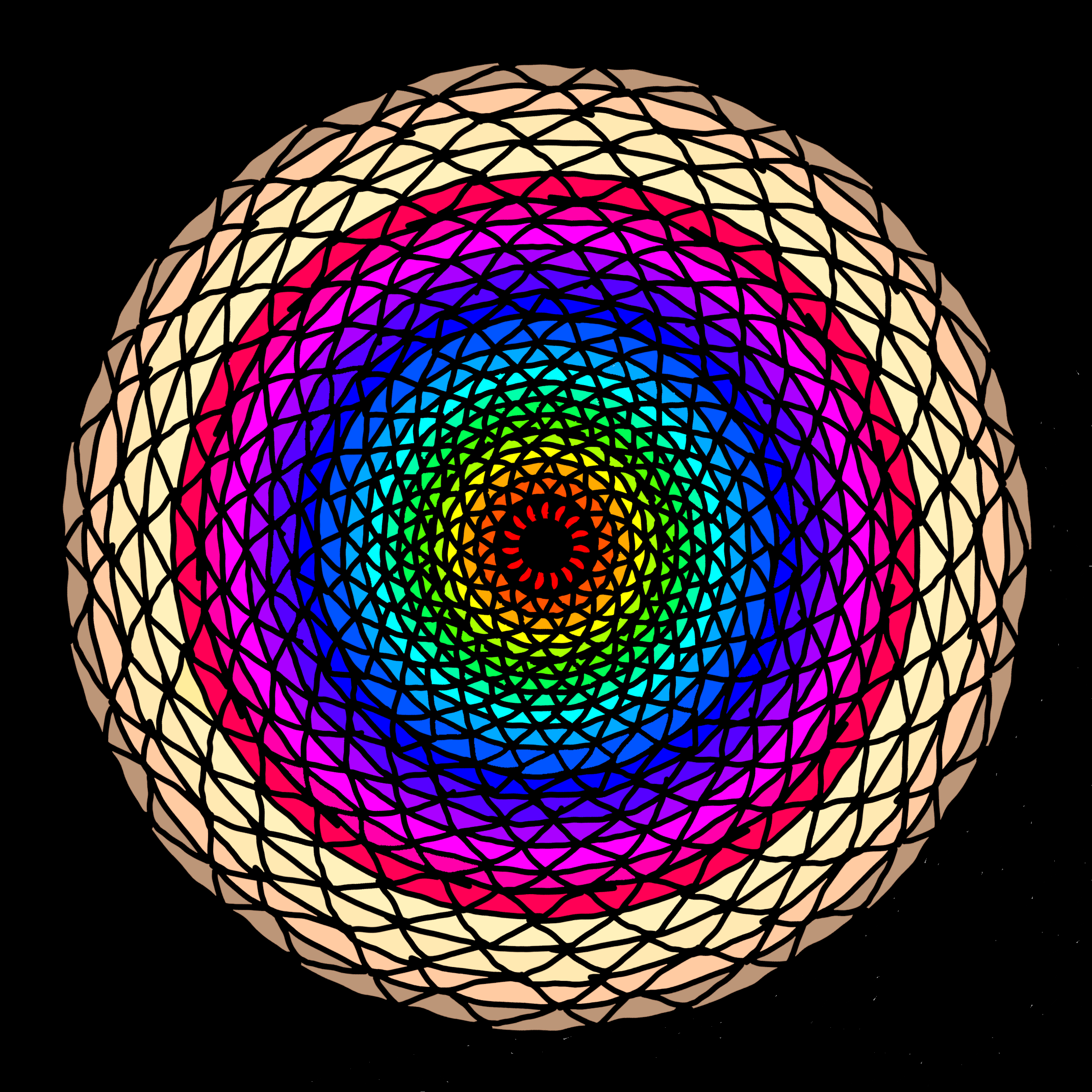 Rainbow black circle - ibisPaint