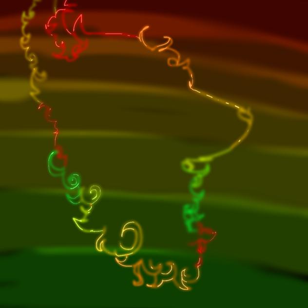 Rainbow outline wolf - ibisPaint