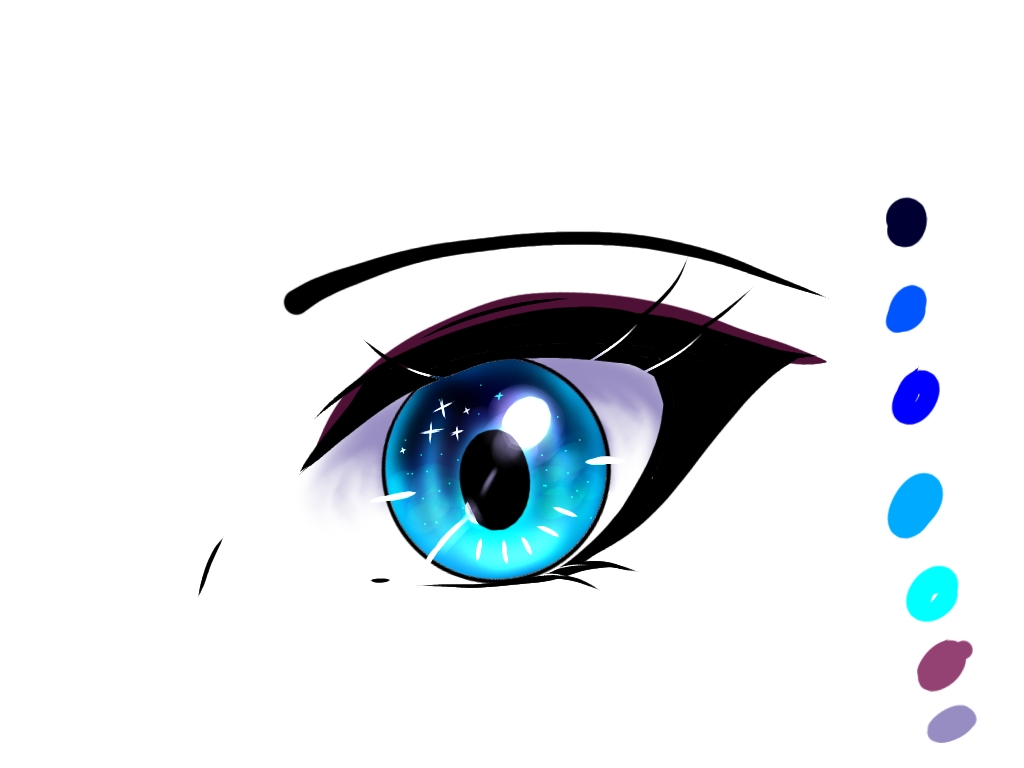 aqua blue eyes - ibisPaint