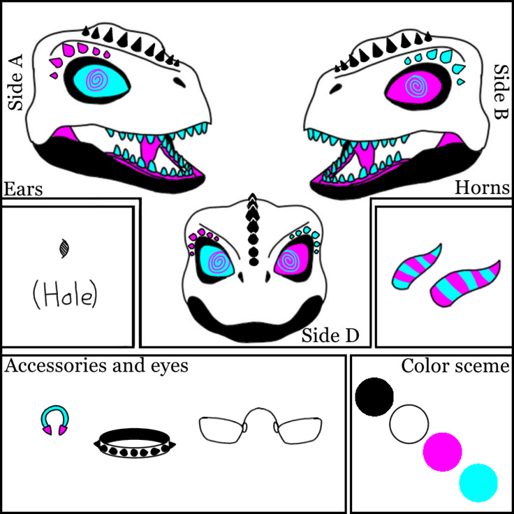 Hypno's dino mask!! 🩵💜 - ibisPaint