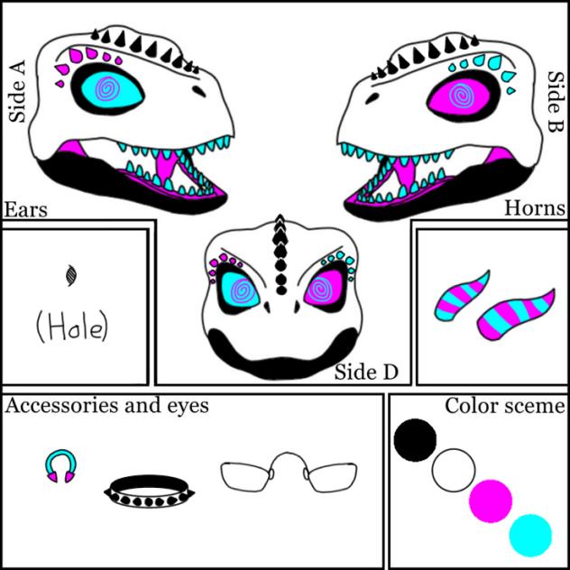 Hypno's dino mask!! 🩵💜 - ibisPaint