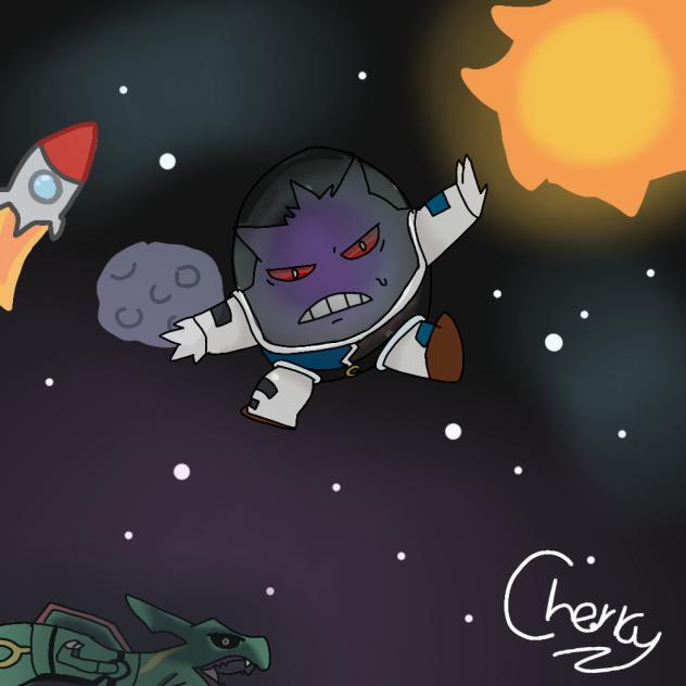 Gengar en el espacio ⭐ 🌜 - ibisPaint