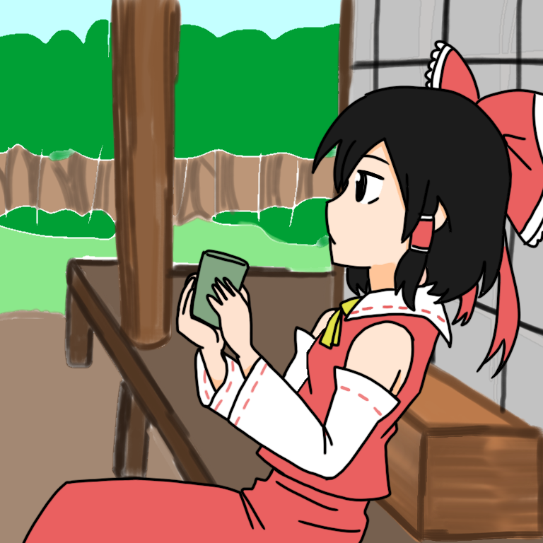 Reimu & Tea (and animated) - ibisPaint