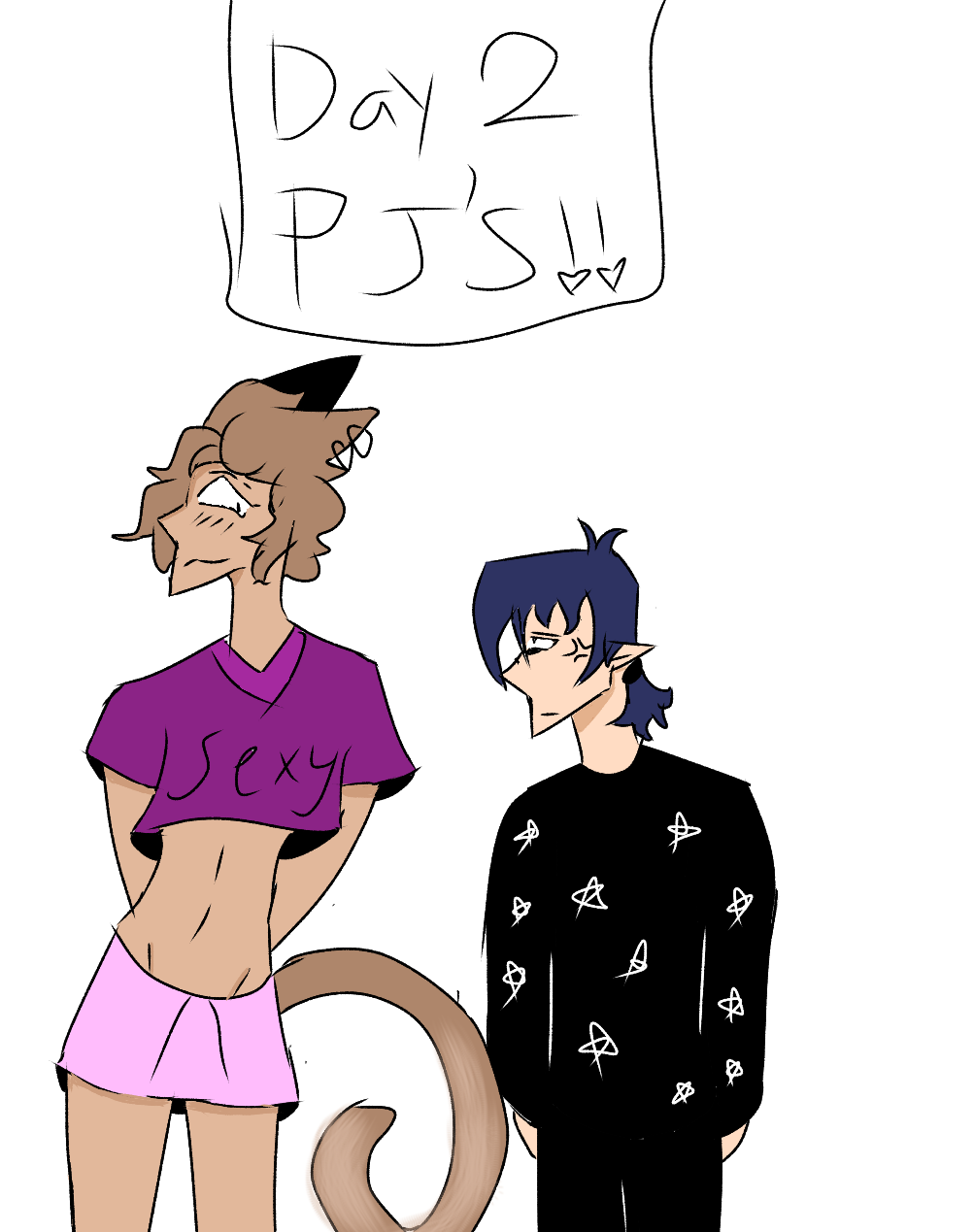 Juno and todashi in their pjs - ibisPaint